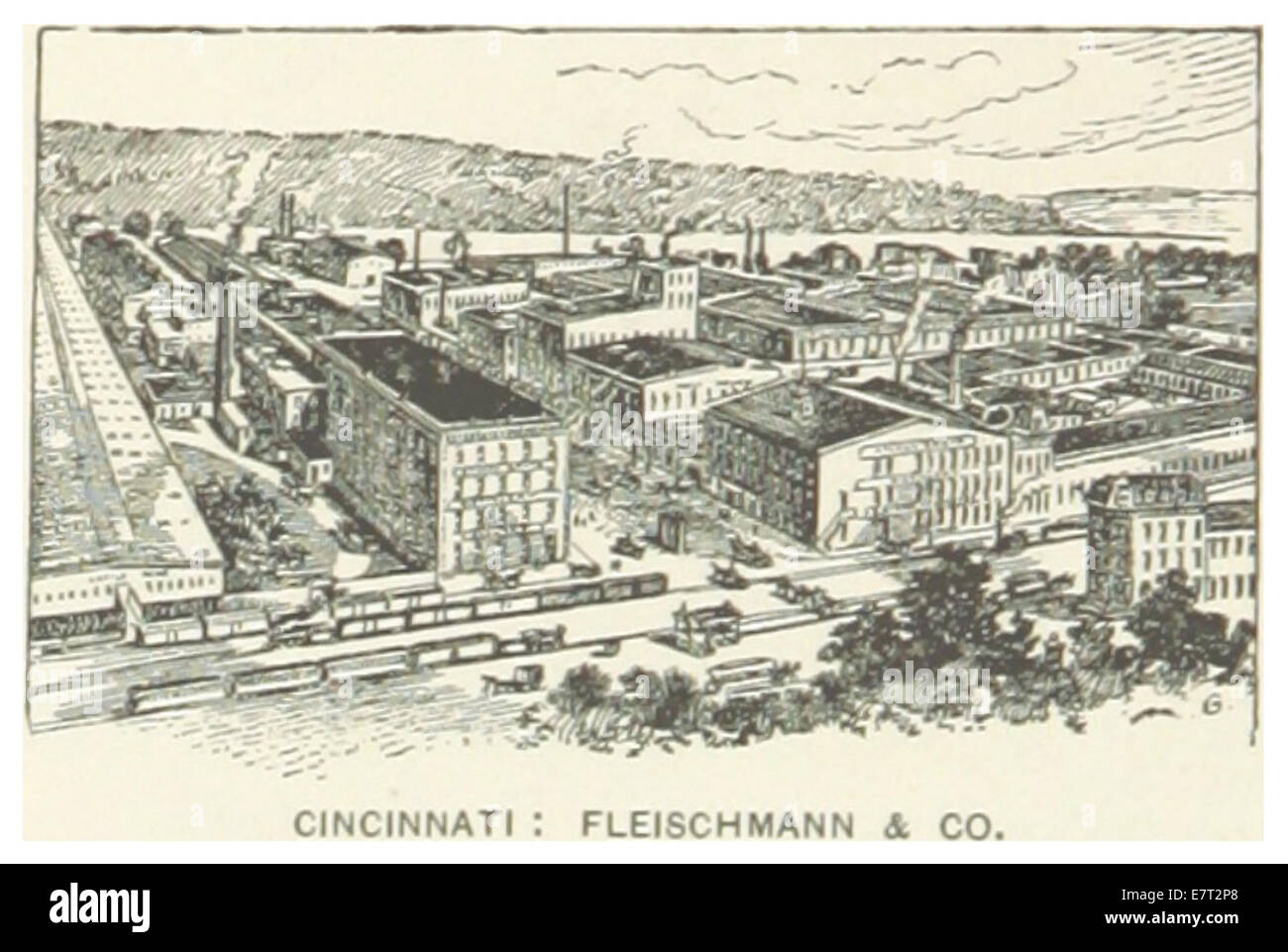This 1891 illustration depicts the Fleischmann & Co. plant in ...