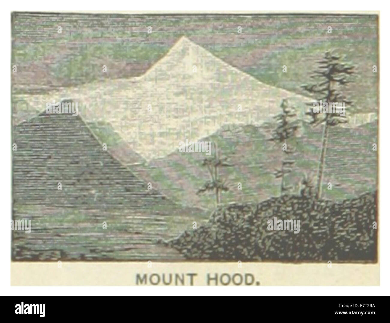 This 1891 illustration and map of Mount Hood in Oregon provides a ...