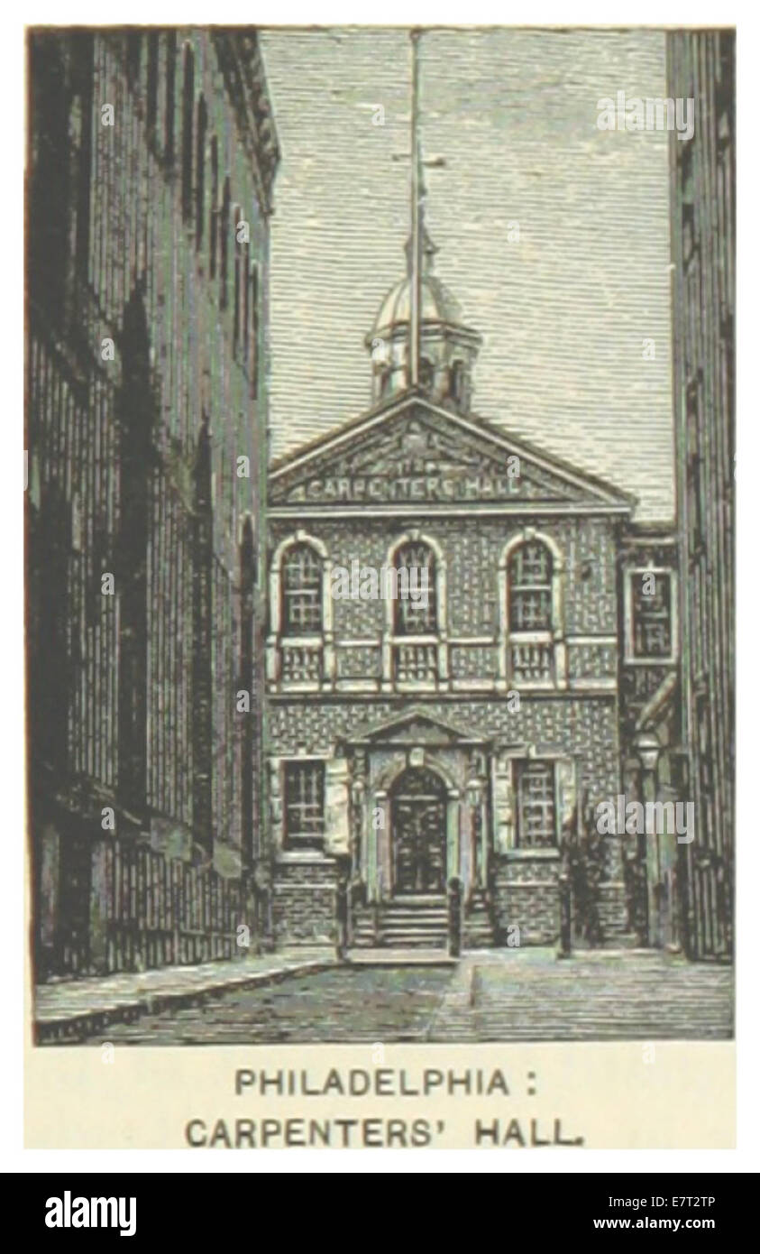 This 1891 illustration shows Carpenter's Hall in Philadelphia, a ...