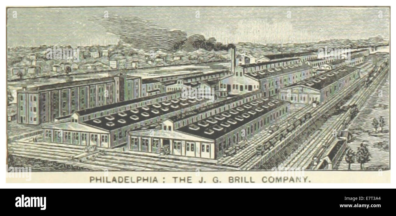 An 1891 map depicting Philadelphia, with a focus on the J.G. Brill ...