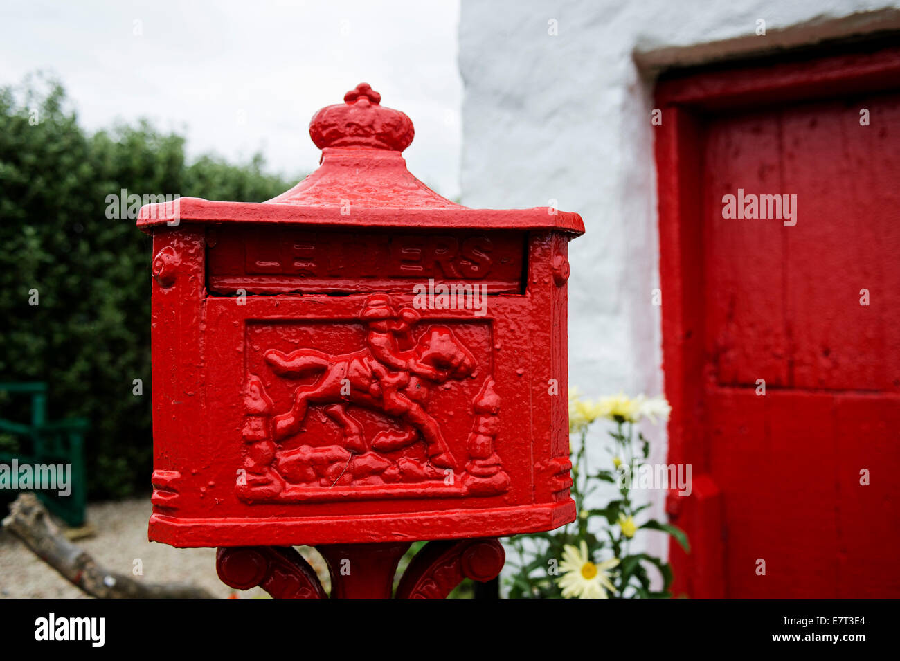 Victorian RED Pedestal letter Post Box outside a traditional 19th ...