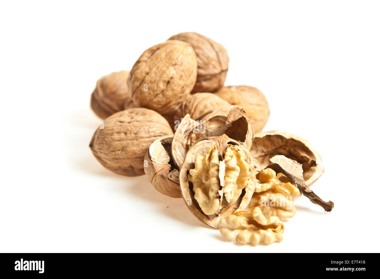 Walnuts isolated on white background Stock Photo - Alamy