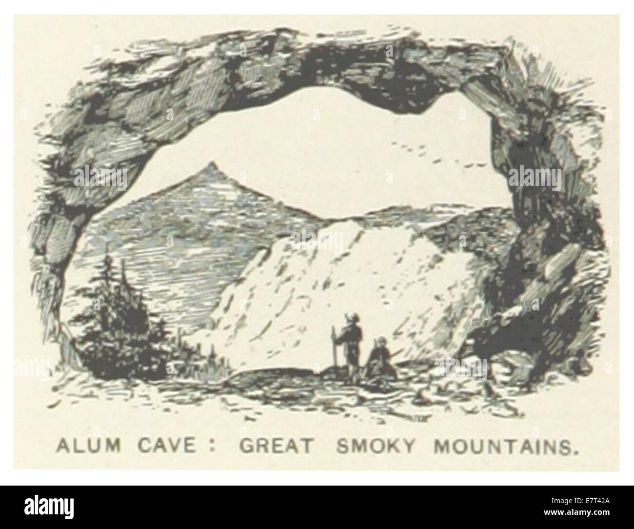 Page 800 from the 1891 publication depicting the Alum Cave in the Great ...