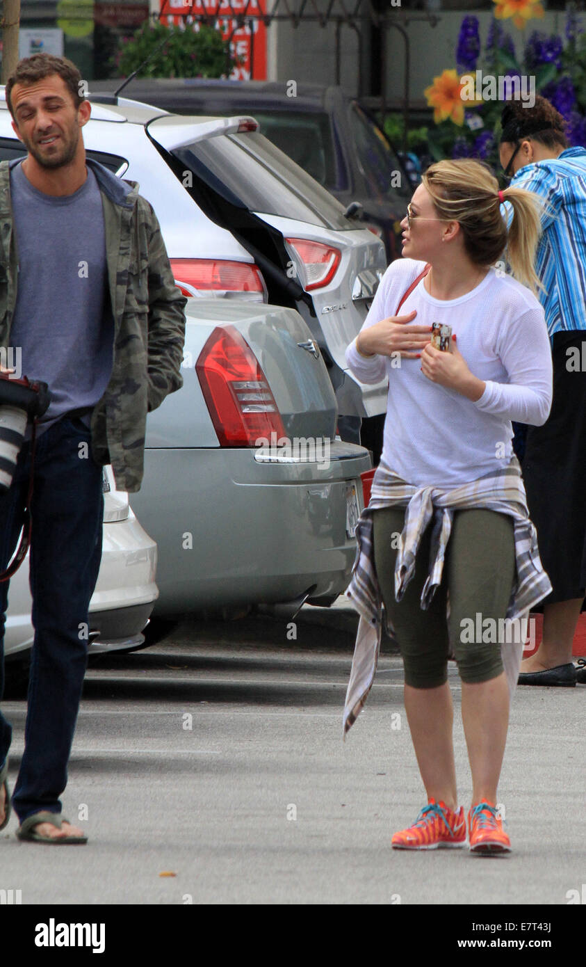 Hilary Duff running errands following a workout. Duff was spotted ...