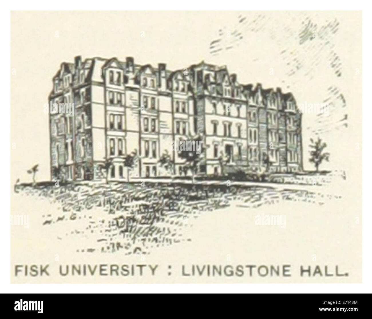 US-TN(1891) p805 NASHVILLE, FISK UNIVERSITY, LIVINGSTON HALL Stock ...