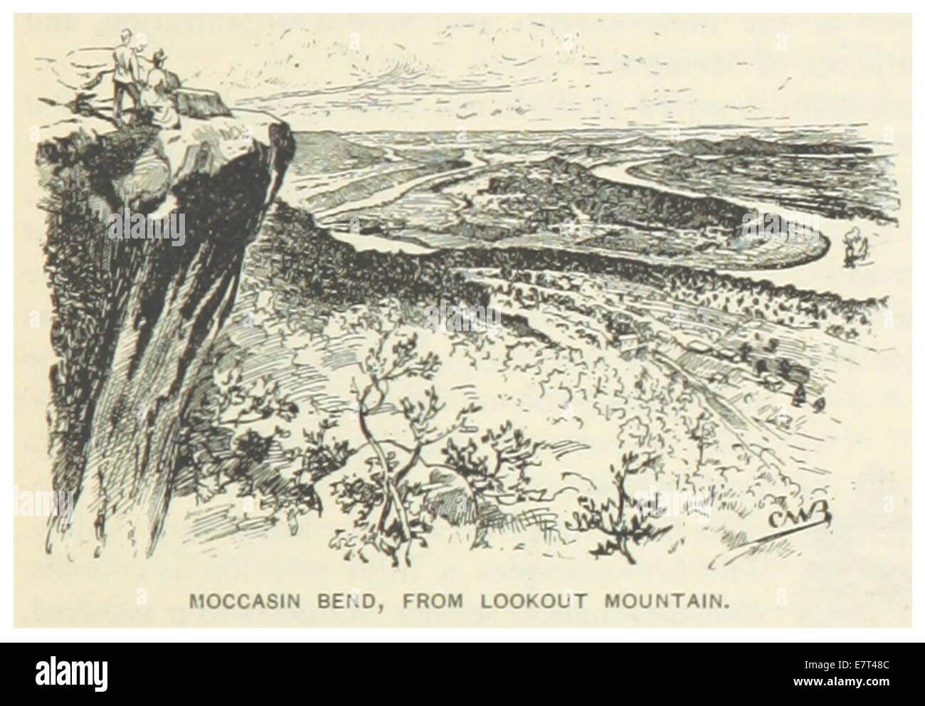 US-TN(1891) p809 MOCCASIN BEND, FROM LOCKOUT MOUNTAIN Stock Photo - Alamy