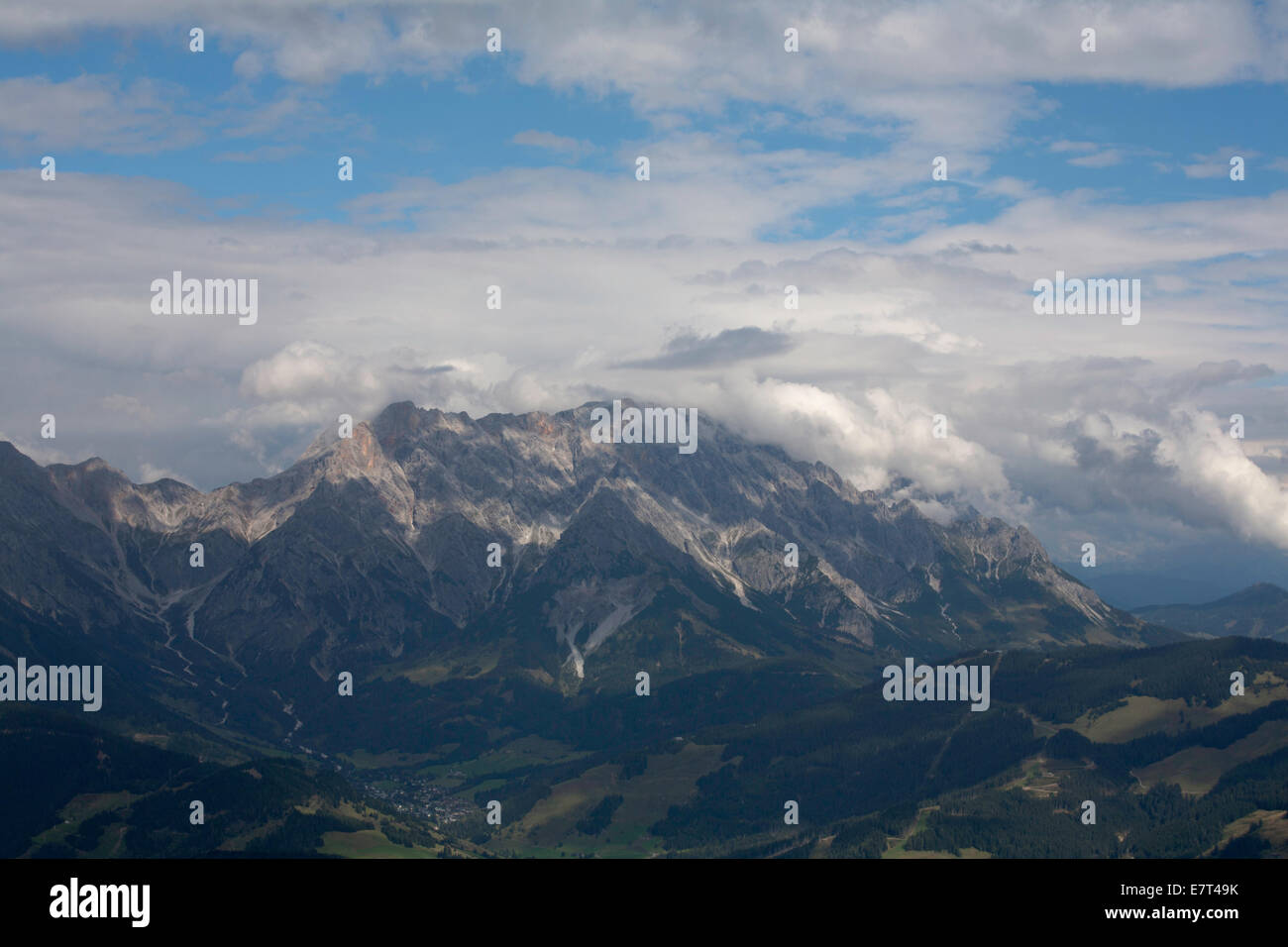 Storm clouds passing over the summits The Steineres Meer Alps above ...
