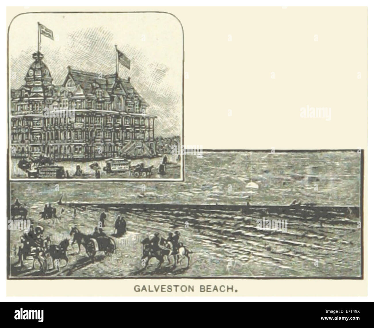 Old map of galveston hi-res stock photography and images - Alamy