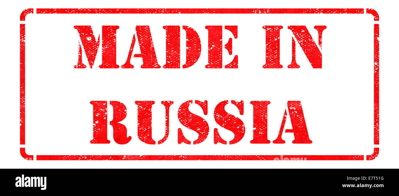 Made in Russia on Red Stamp Stock Photo - Alamy