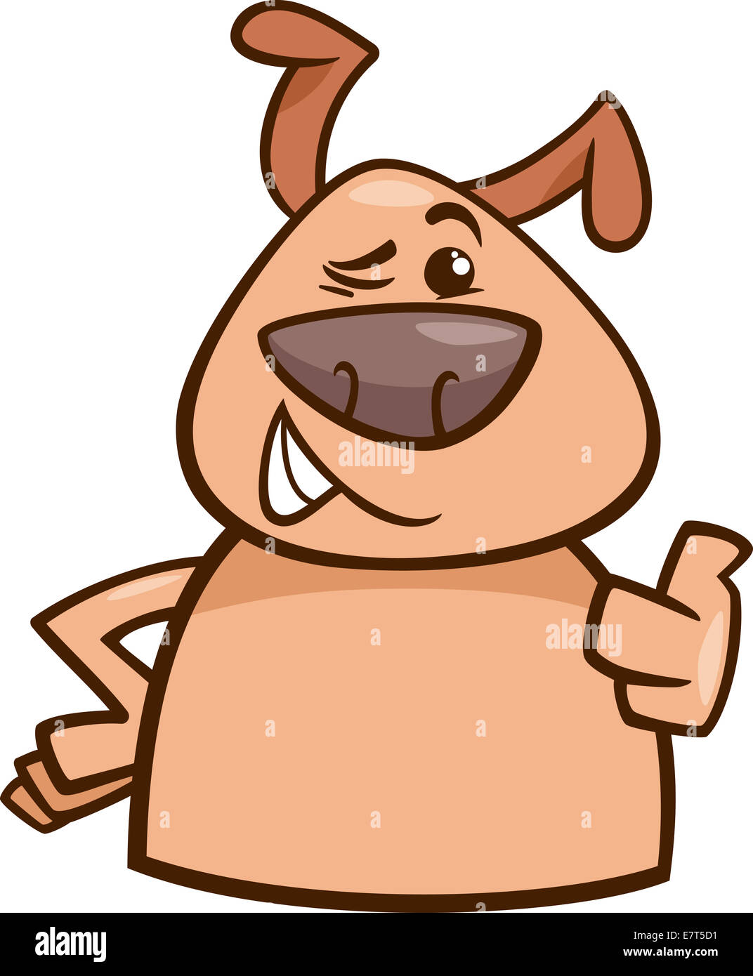 Cartoon Illustration of Funny Dodger Dog Winking Stock Photo - Alamy