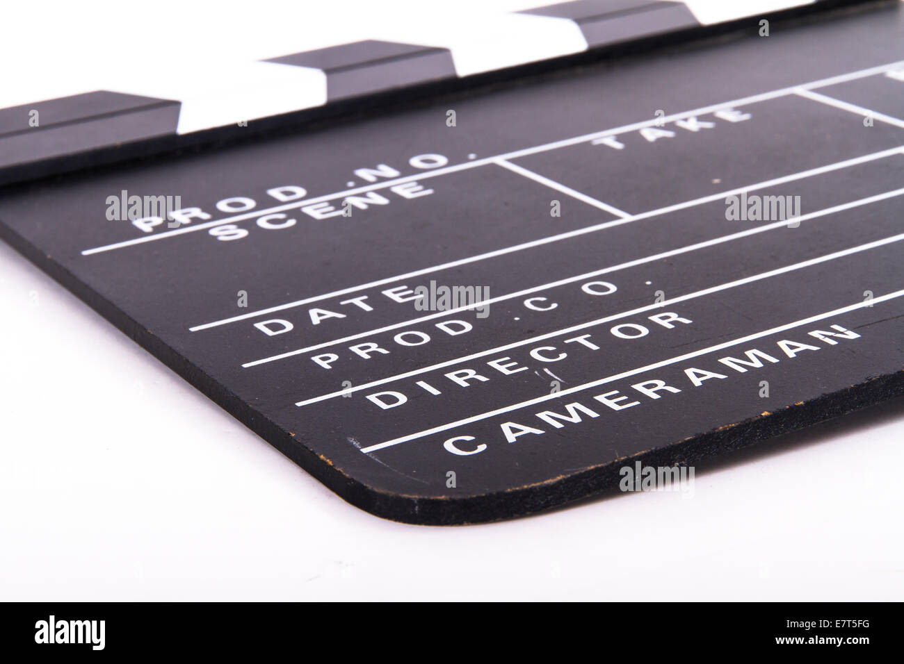 Blank old black film clapper board, isolated on white background Stock ...