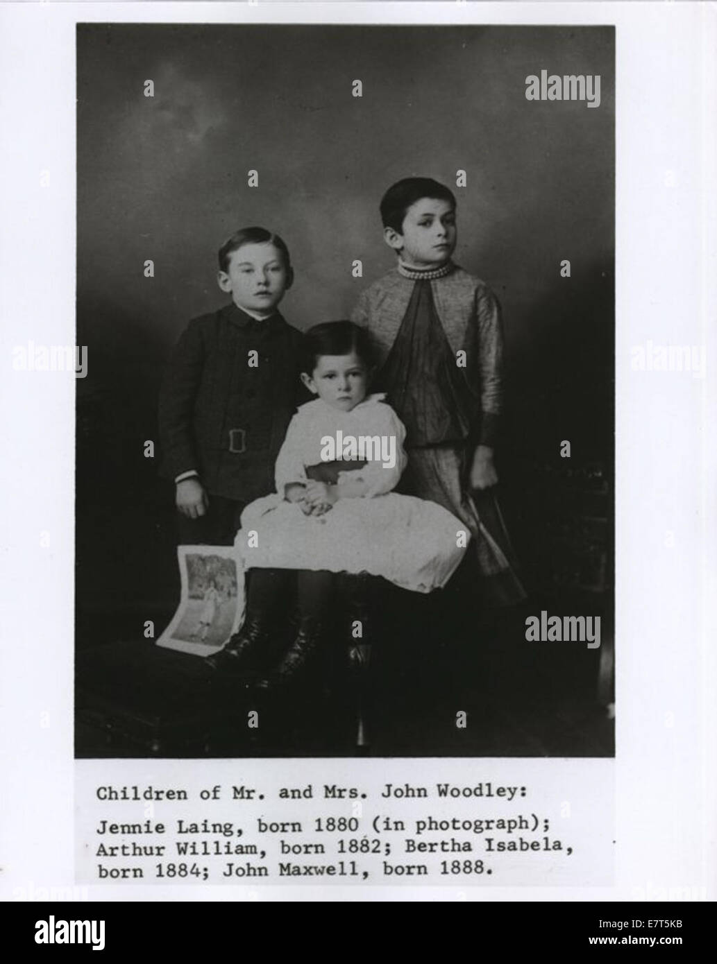 This photograph shows the children of Mr. and Mrs. John Woodley ...