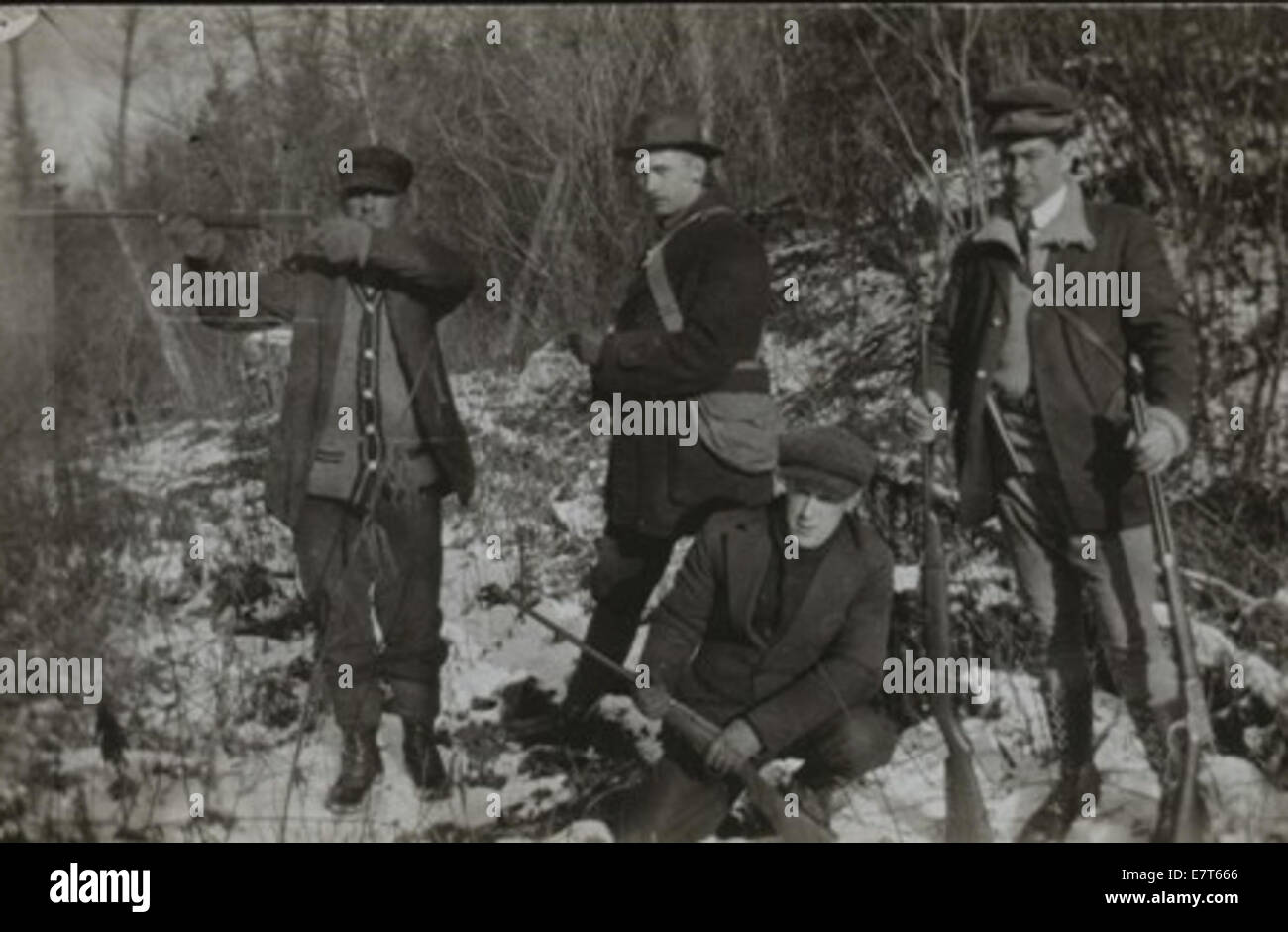 A photograph of a shooting scene, capturing a moment of action during a ...