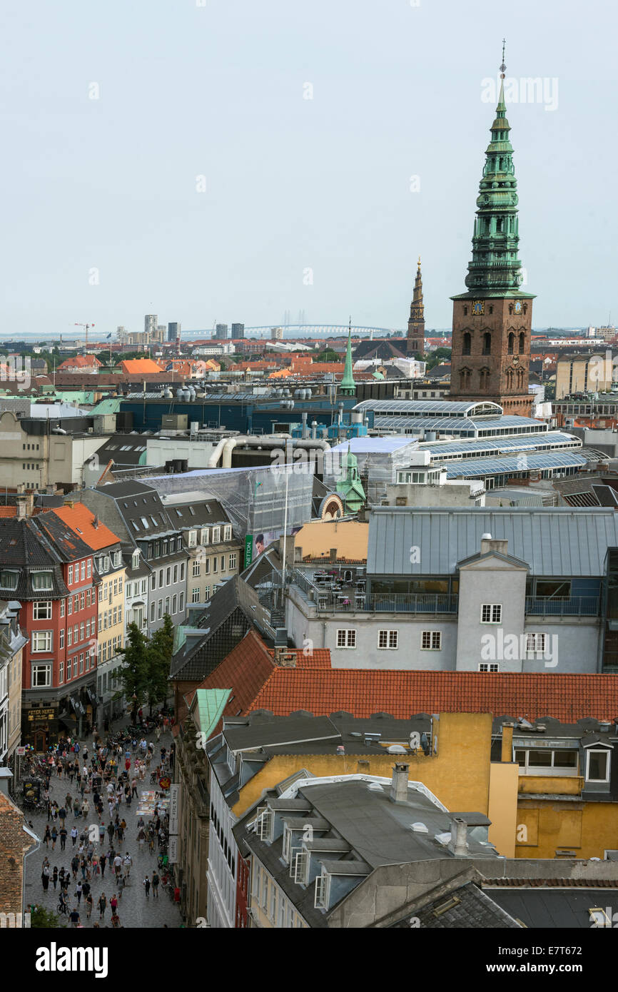 Pedestrian street overview, Copenhagen, Denmark Stock Photo - Alamy