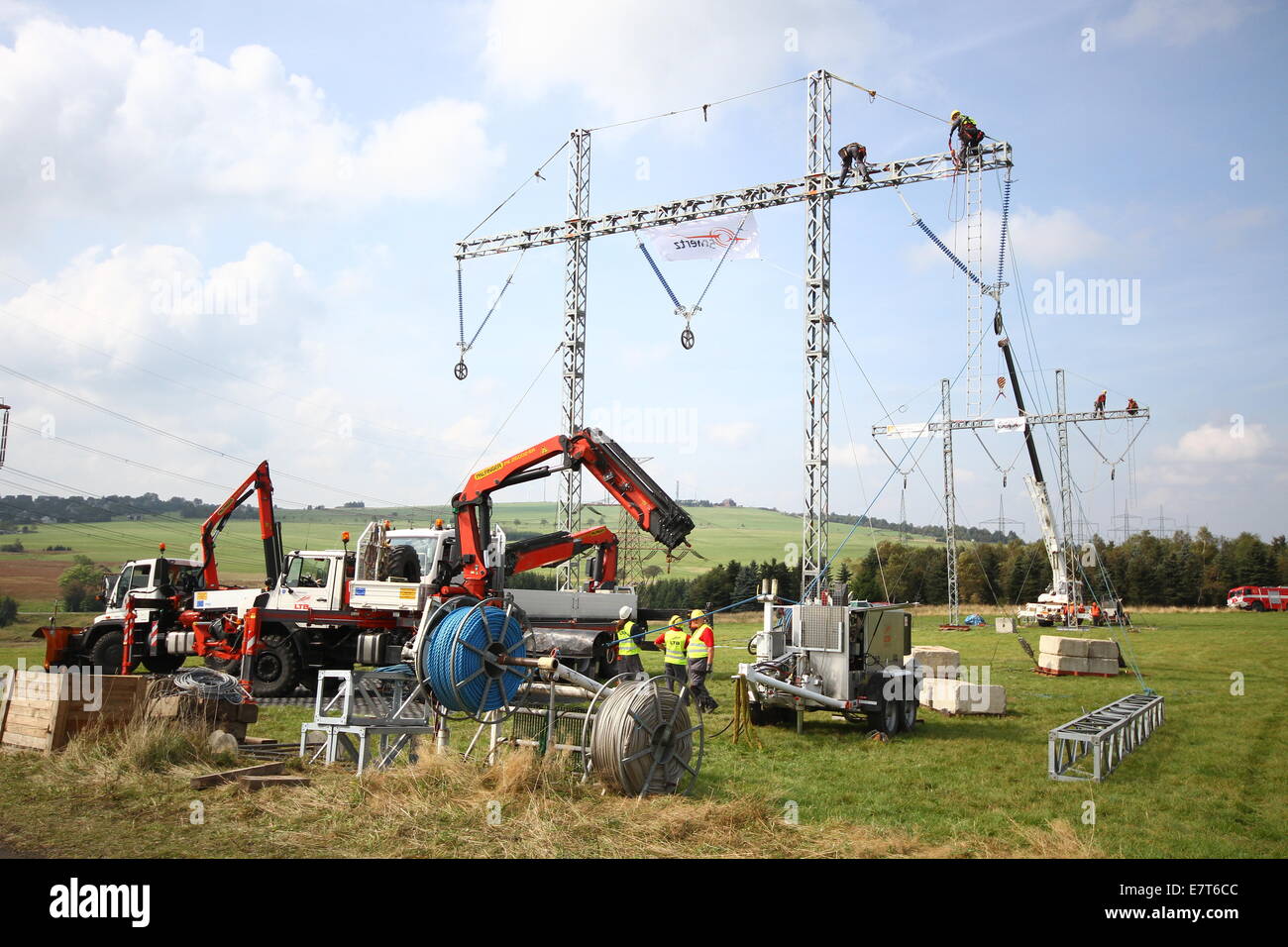 A complex emergency exercise of German and Czech rescue workers in an ...