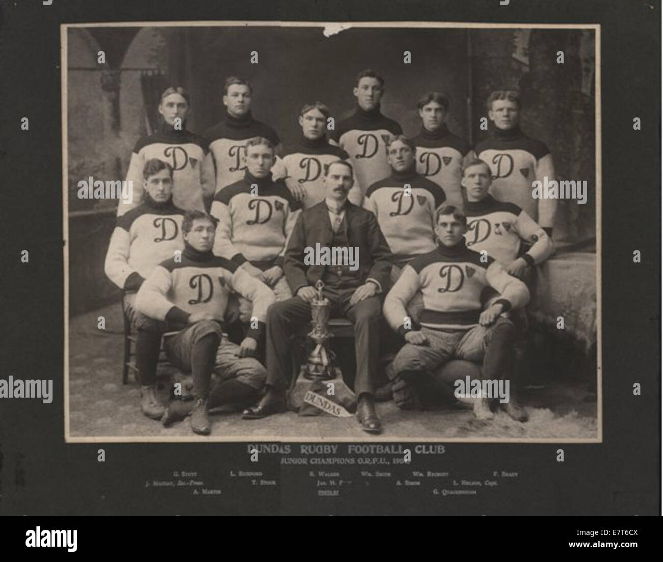 Photograph of a rugby match featuring players from Dundas Rugby ...