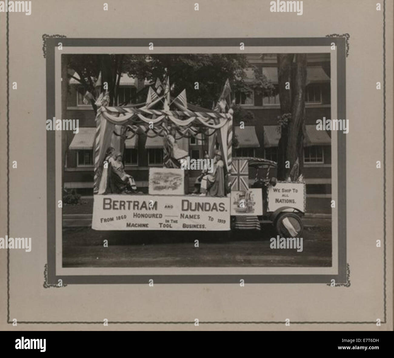 A photograph of a parade float celebrating the 50-year anniversary of ...