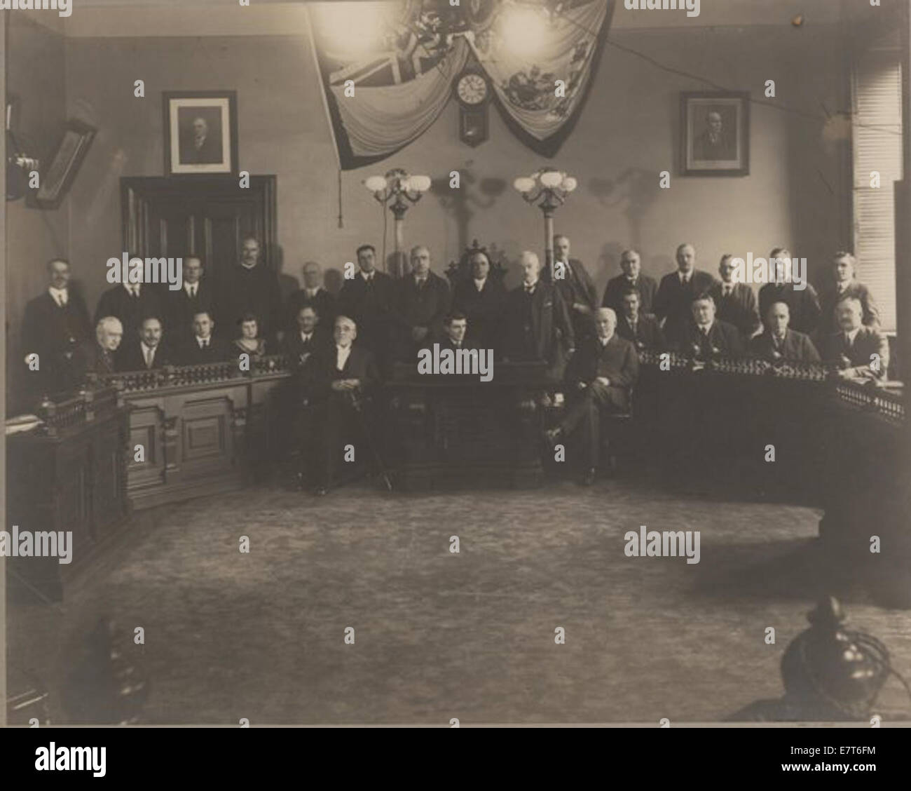 A photograph showing the Wentworth County Council in session, depicting ...