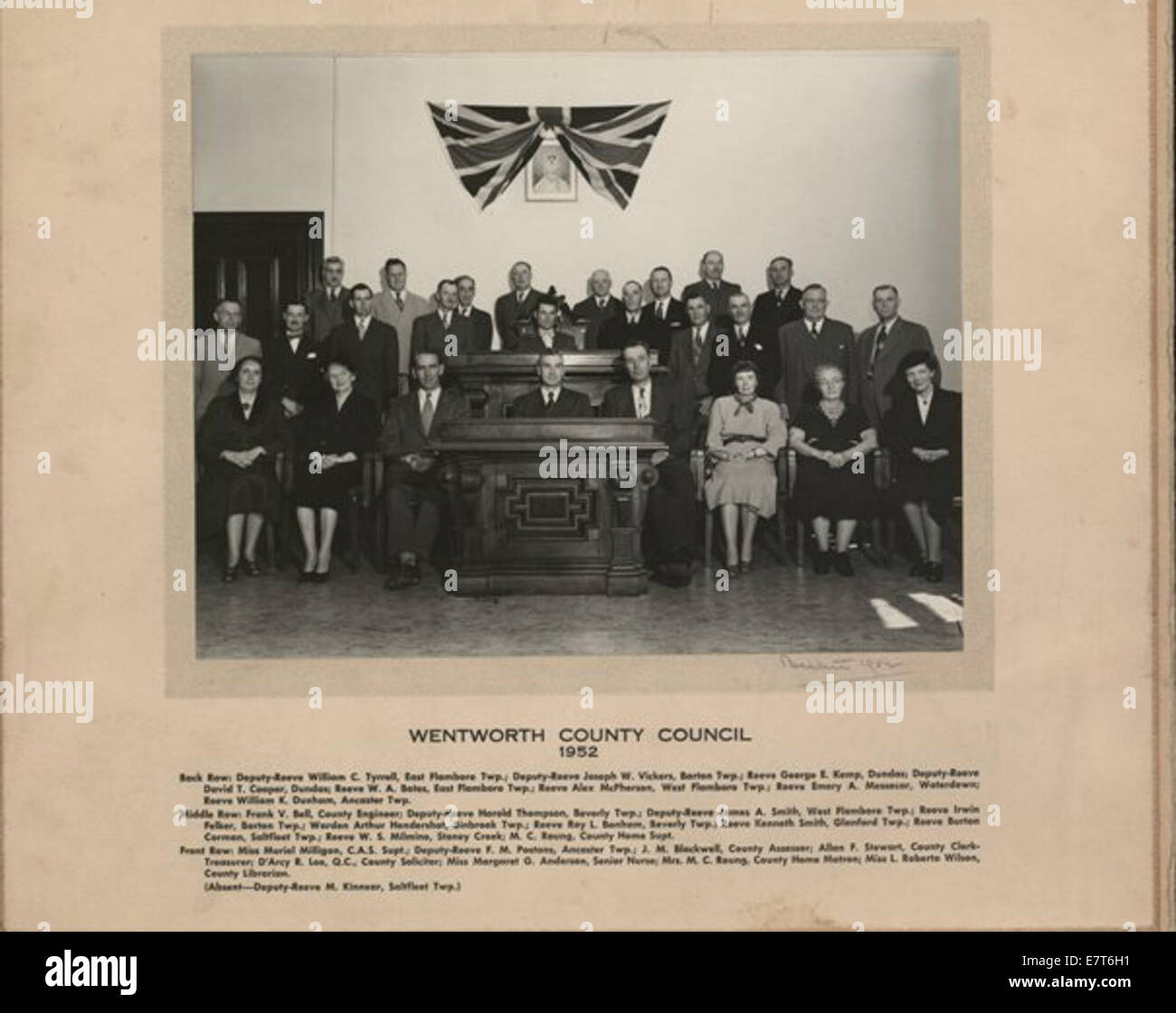 A photograph of the Wentworth County Council, likely taken in the mid ...