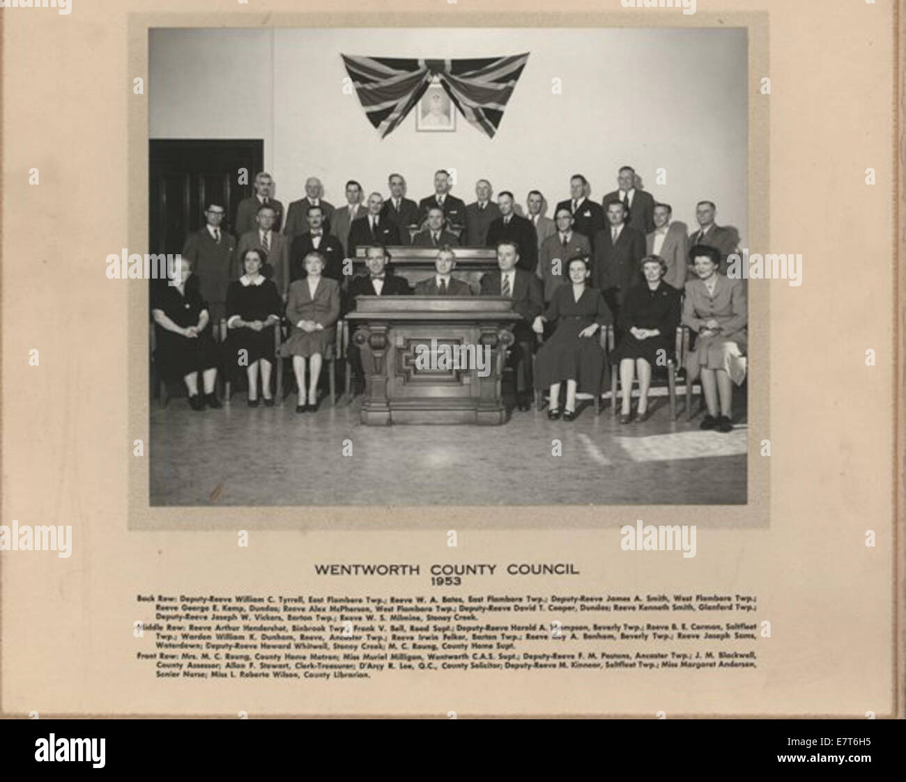 A photograph of the Wentworth County Council, capturing members during ...