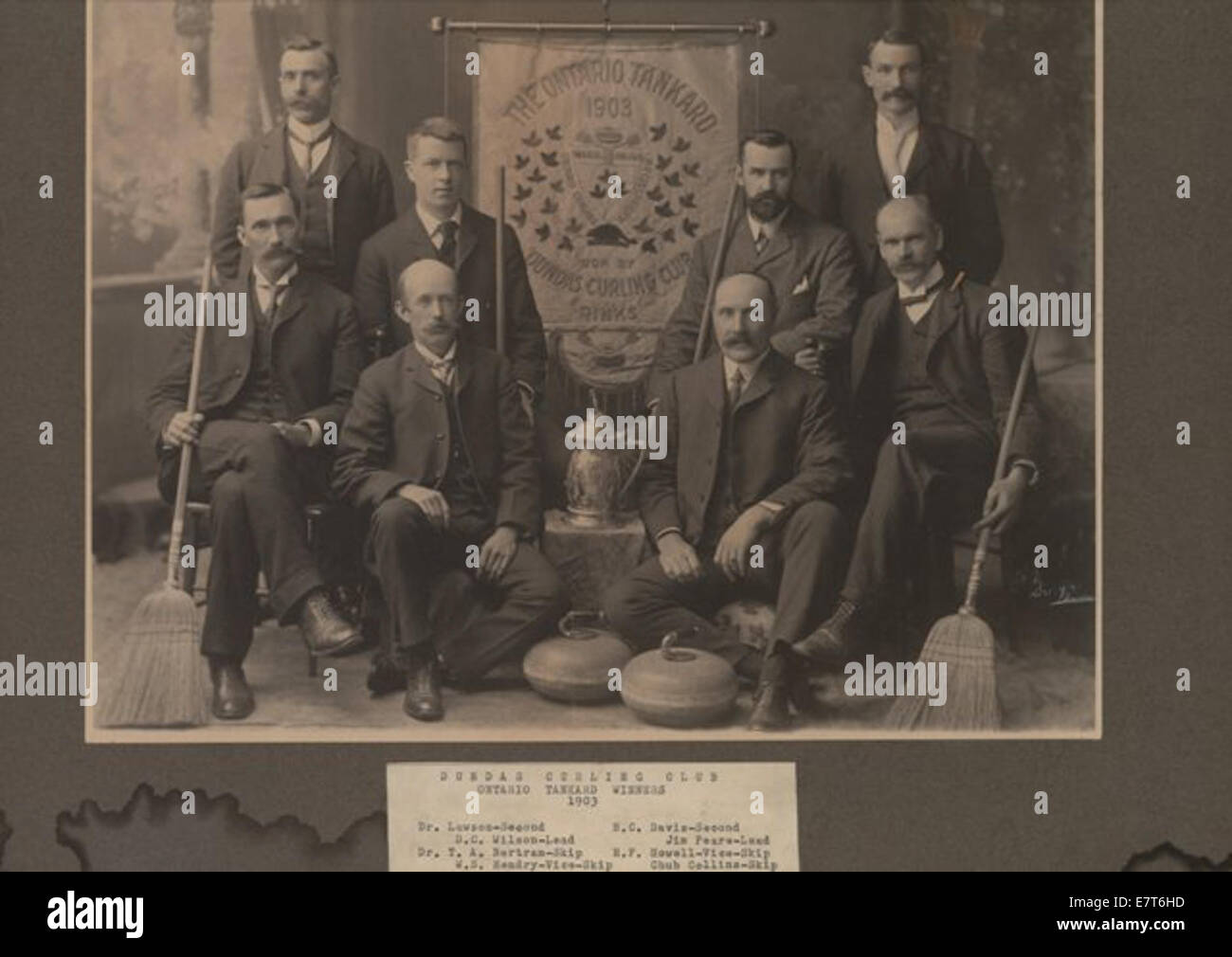 A photograph of the winners of the 1903 Ontario Tankard, a prestigious ...