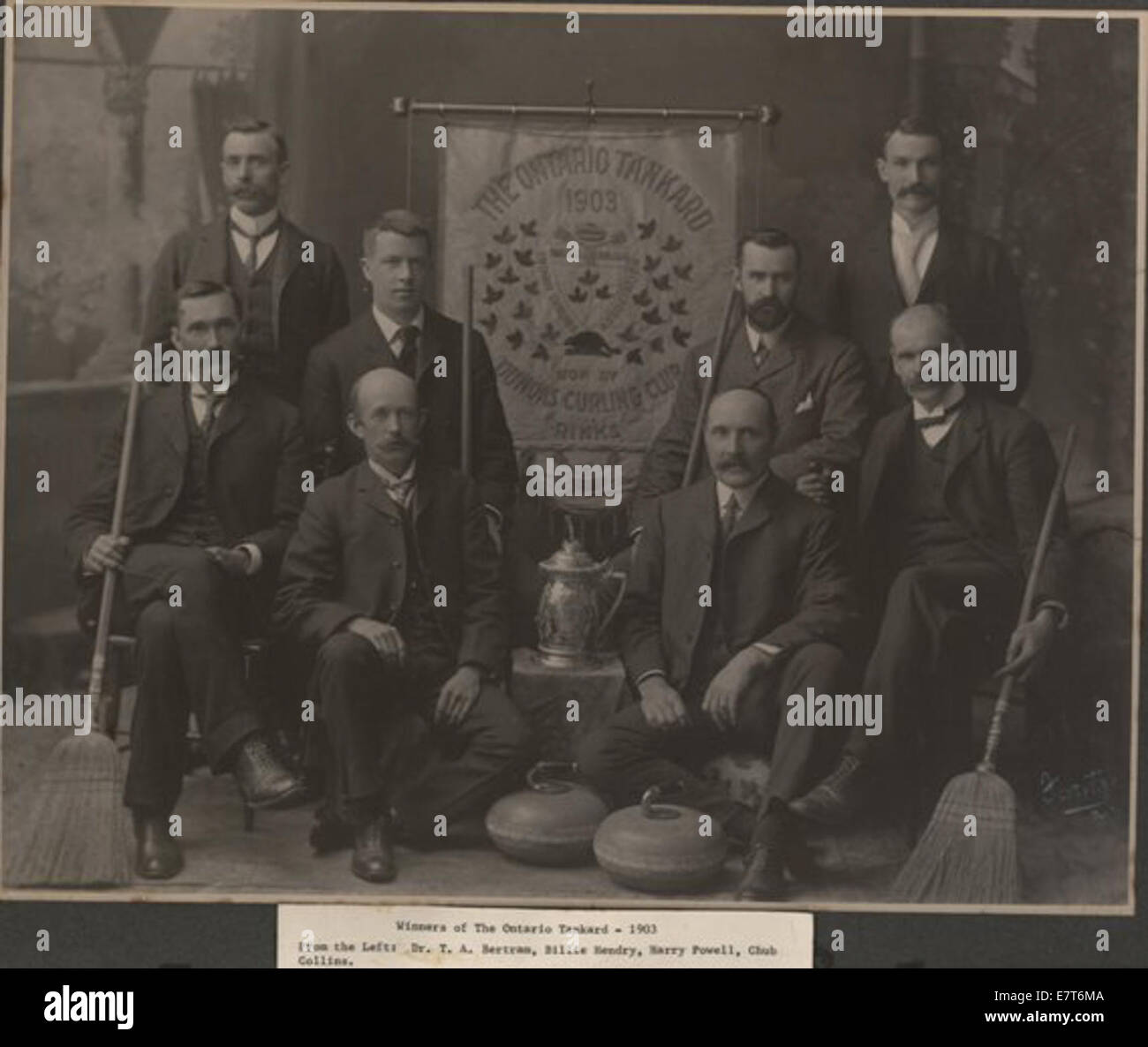 A historic photograph of the winners of the Ontario Tankard in 1903 ...