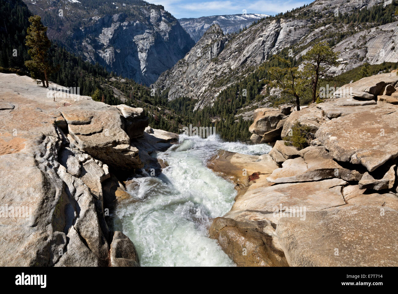 CA02305-00...CALIFORNIA - The Merced River at the top of Nevada Fall in ...