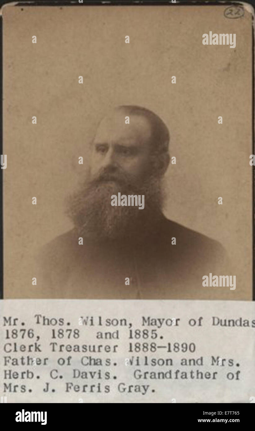 A photograph of Mr. Thomas Wilson, capturing his likeness in a vintage ...