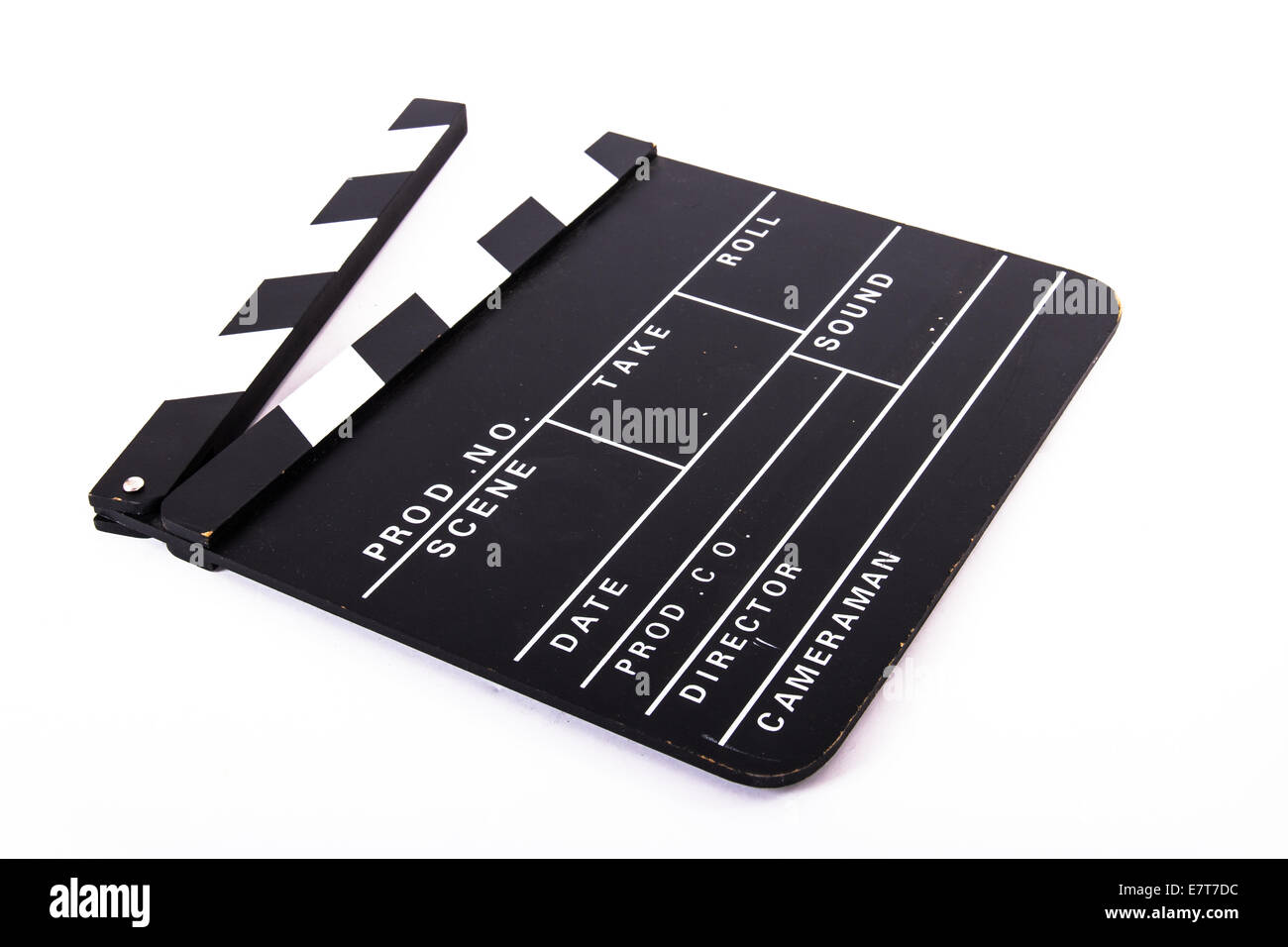 Blank black film clapper board, isolated on white background Stock ...