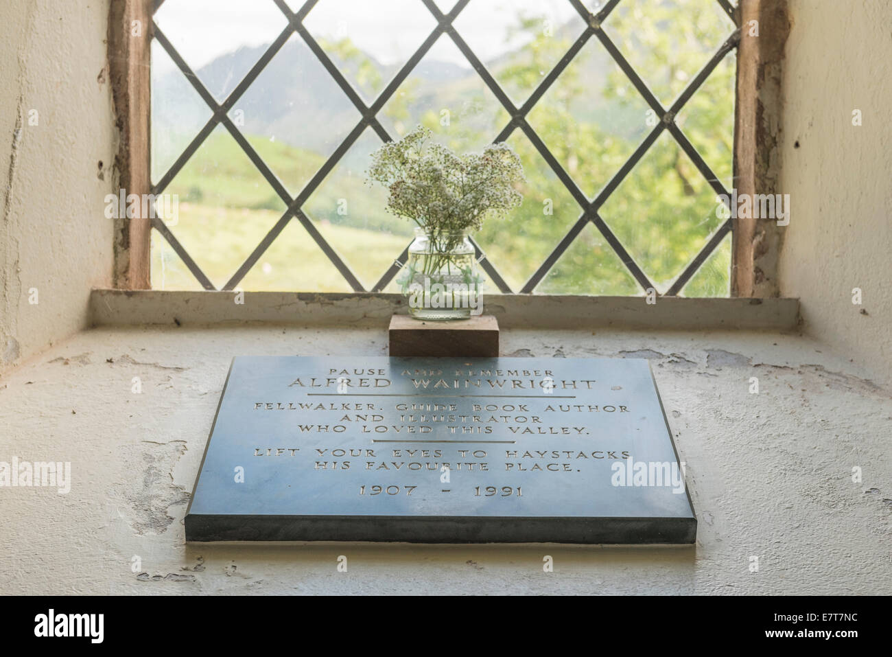 Alfred Wainwright commemorative plaque in St James' church, Buttermere ...