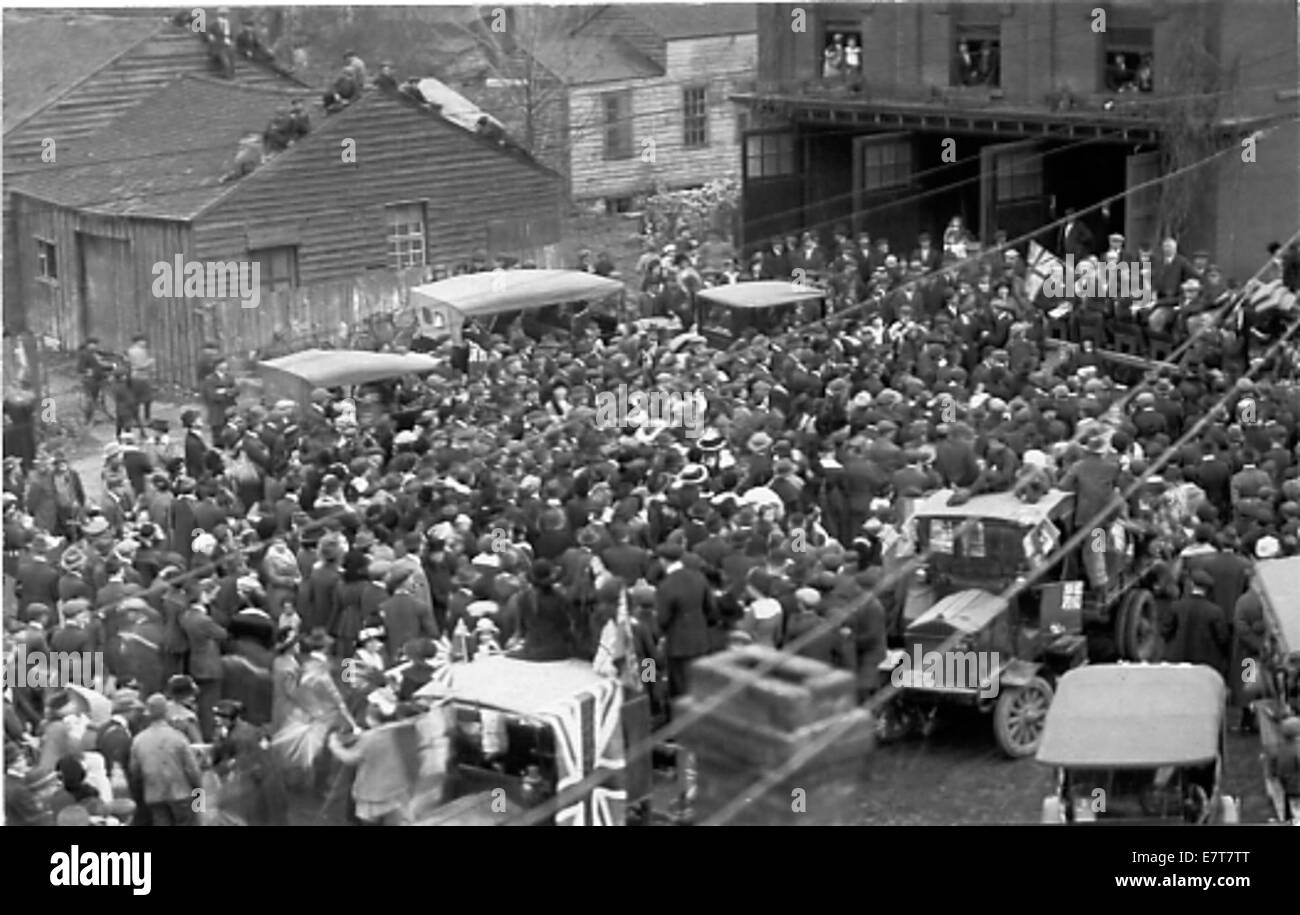 A photograph capturing a moment of celebration, possibly during a ...