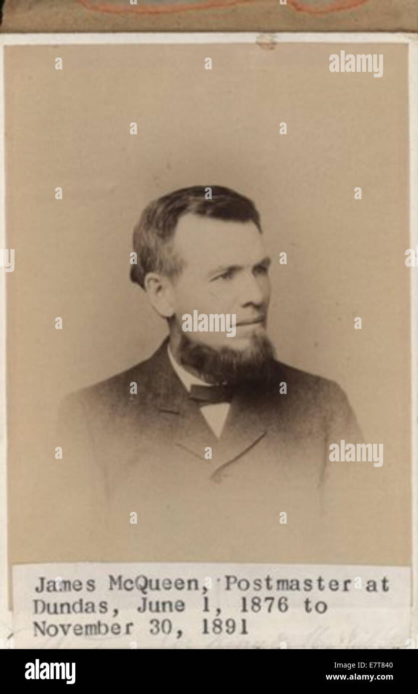 A portrait of James McQueen, showcasing his appearance and attire. The ...