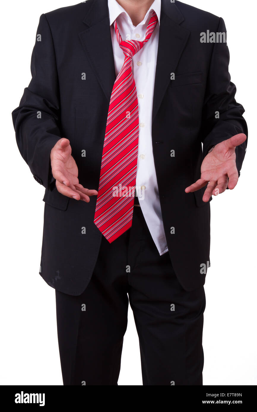 Grumpy looking businessman, isolated on white background Stock Photo ...