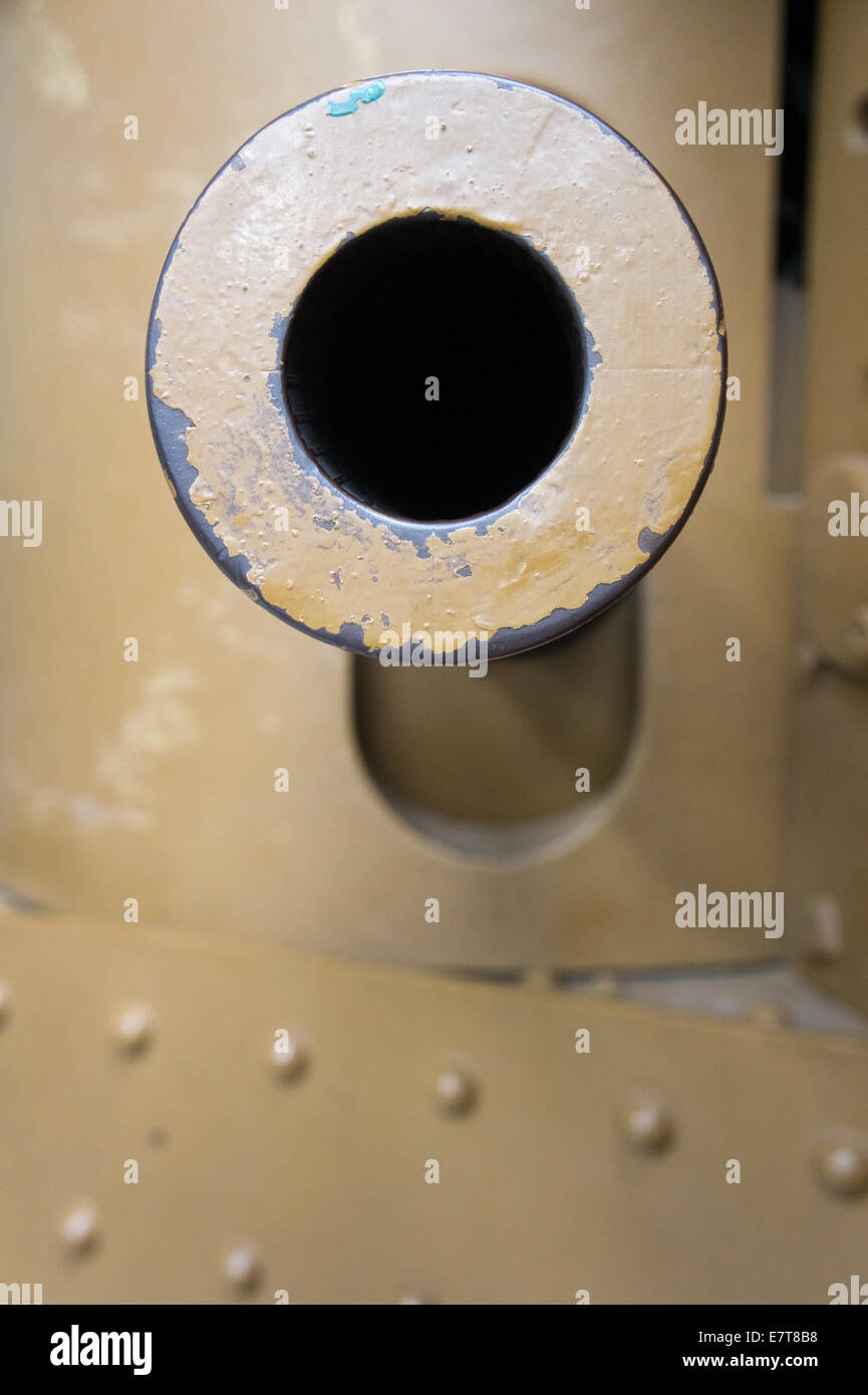 Close up of a tank Cannon, Tank Museum, Bovington, Dorset, UK Stock ...