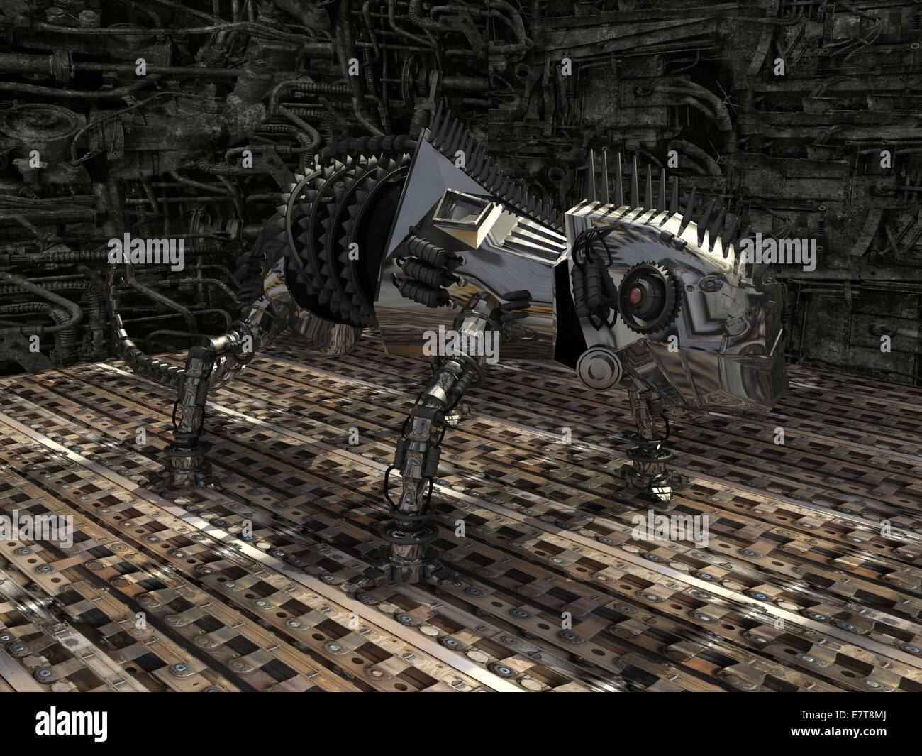 Metal robot chameleon Stock Photo - Alamy