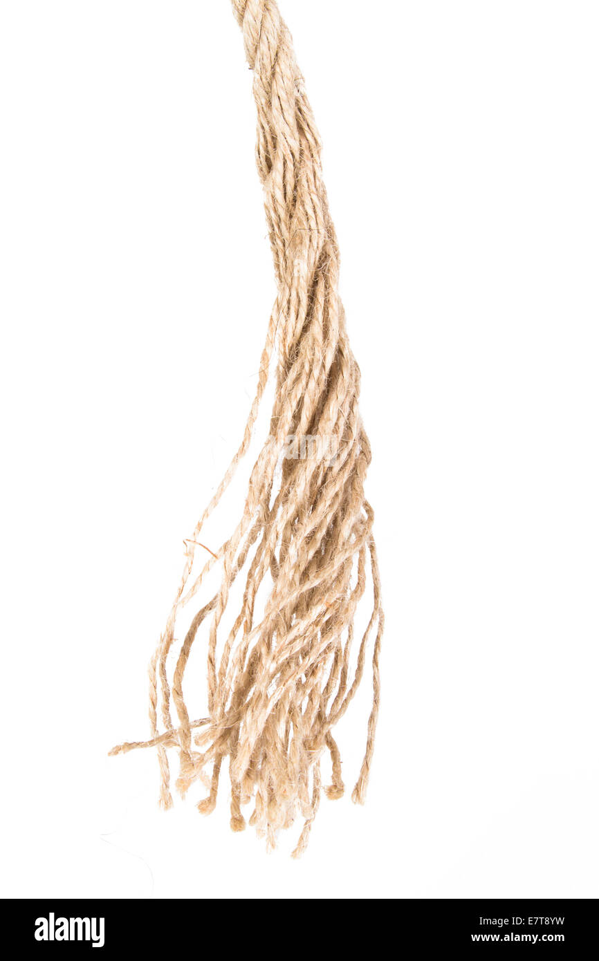 Edge of rope, isolated on white background Stock Photo - Alamy
