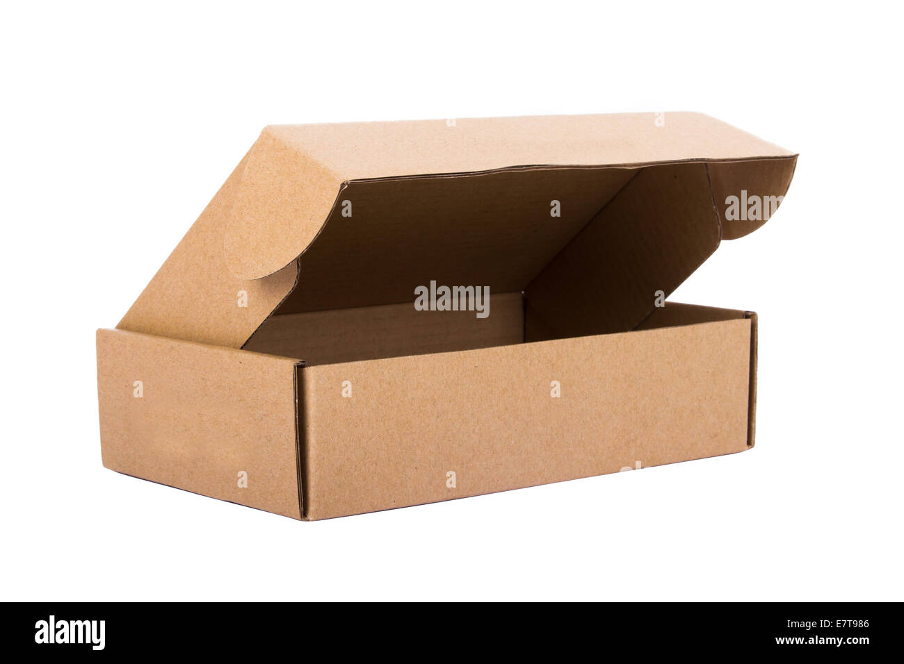 Open, empty box, isolated on white background Stock Photo - Alamy