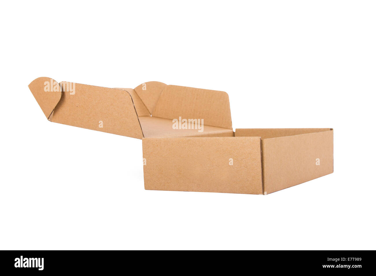 Open, empty box, isolated on white background Stock Photo - Alamy