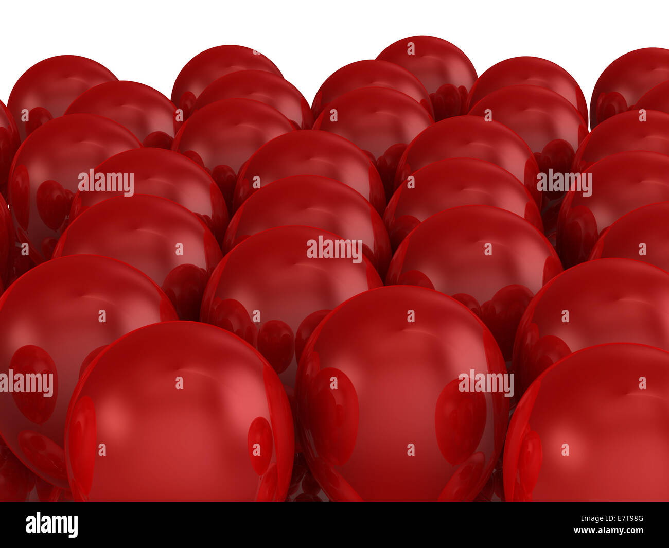 Red shiny balloons crowd on white background Stock Photo - Alamy