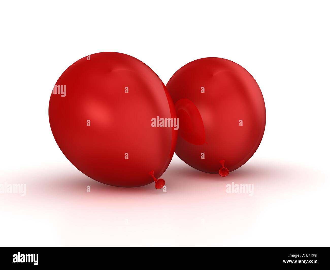 Red balloons on ground, isolated on white background Stock Photo - Alamy