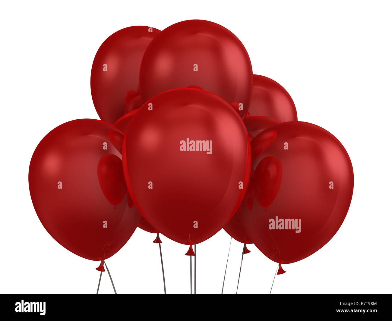 Red shiny balloons, isolated on white background Stock Photo - Alamy