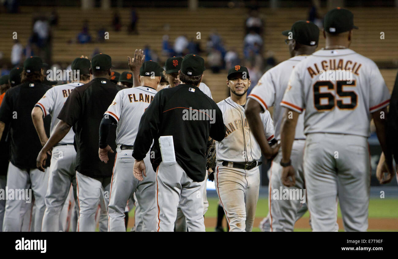 Los Angeles, CALIFORNIA, USA. 22nd Sep, 2014. Gregor Blanco #7 of the ...