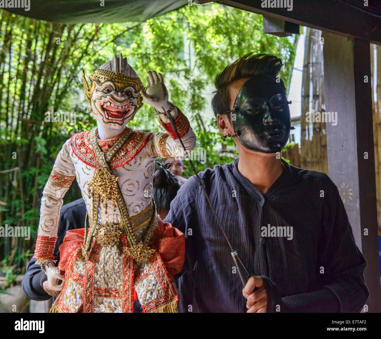 Traditional Thai puppet show at Baan Silapin in Bangkok, Thailand Stock ...