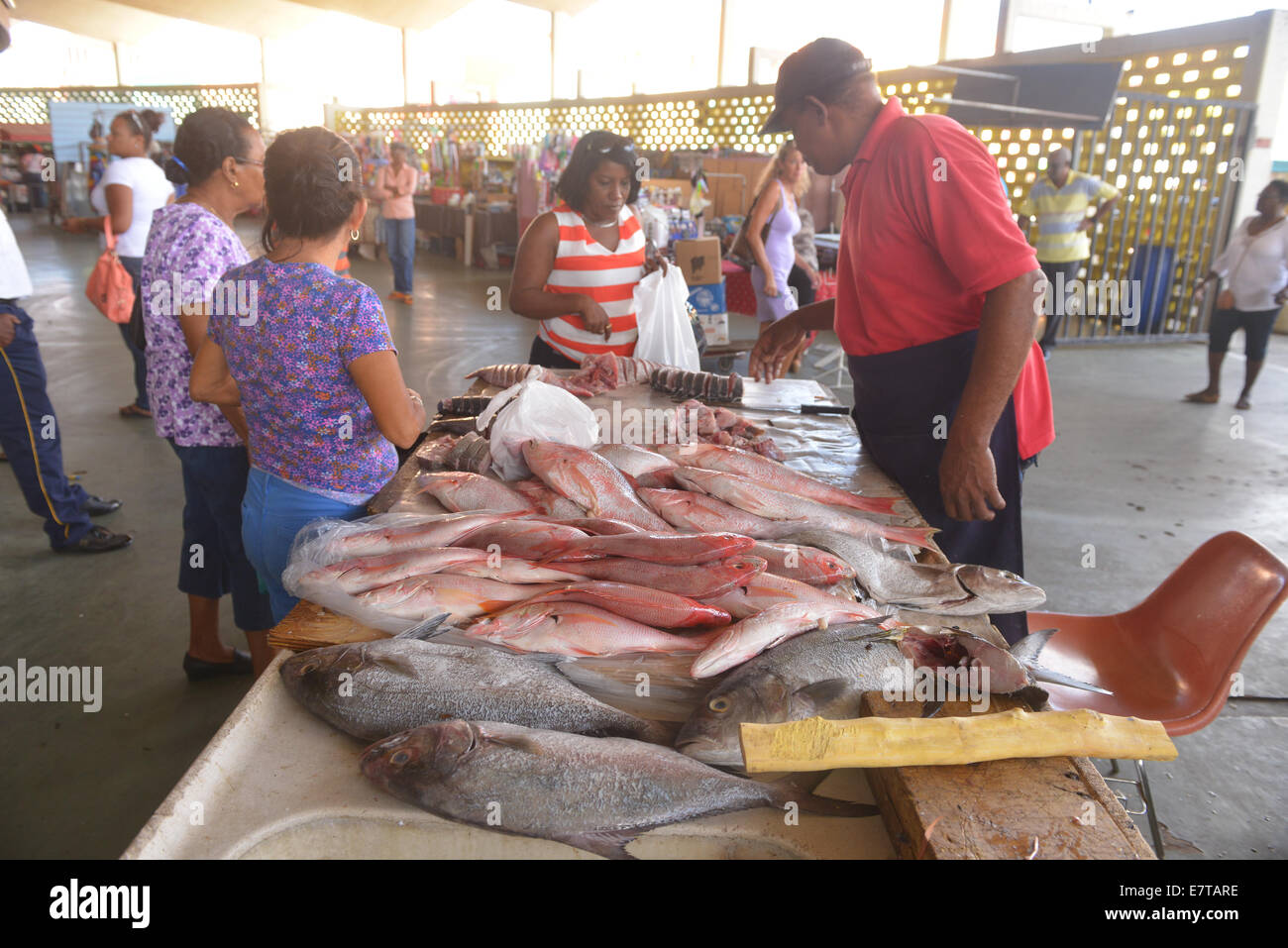 The floating market in Willemstad, Curacao has a daily abundance of ...