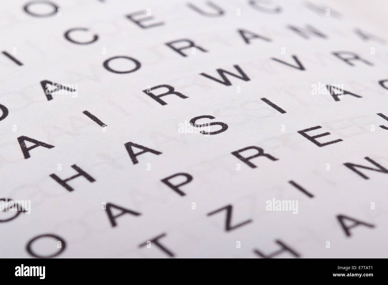 Close up of letter crossword puzzle for solving Stock Photo - Alamy