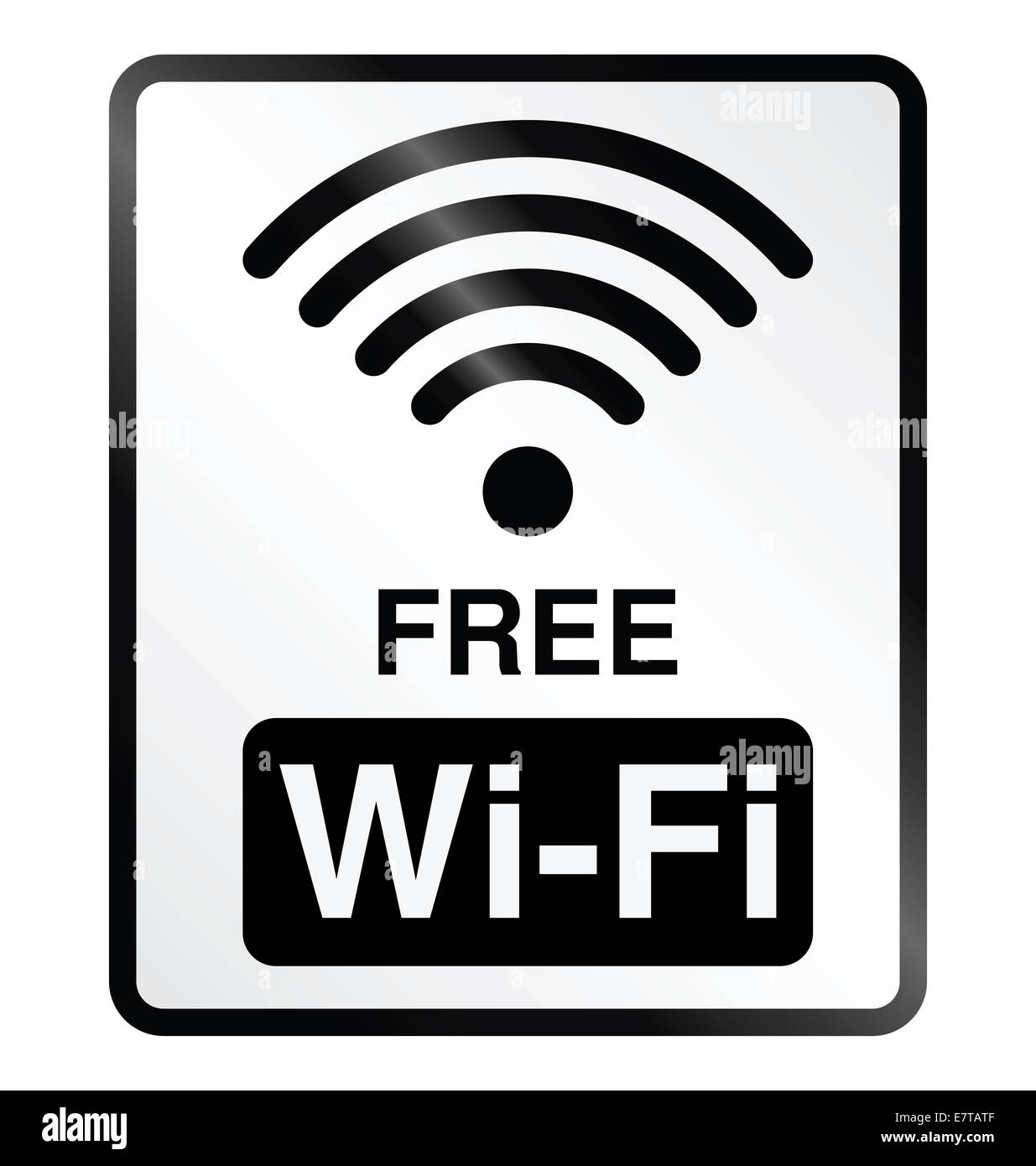 Monochrome free WiFi public information sign Stock Photo - Alamy