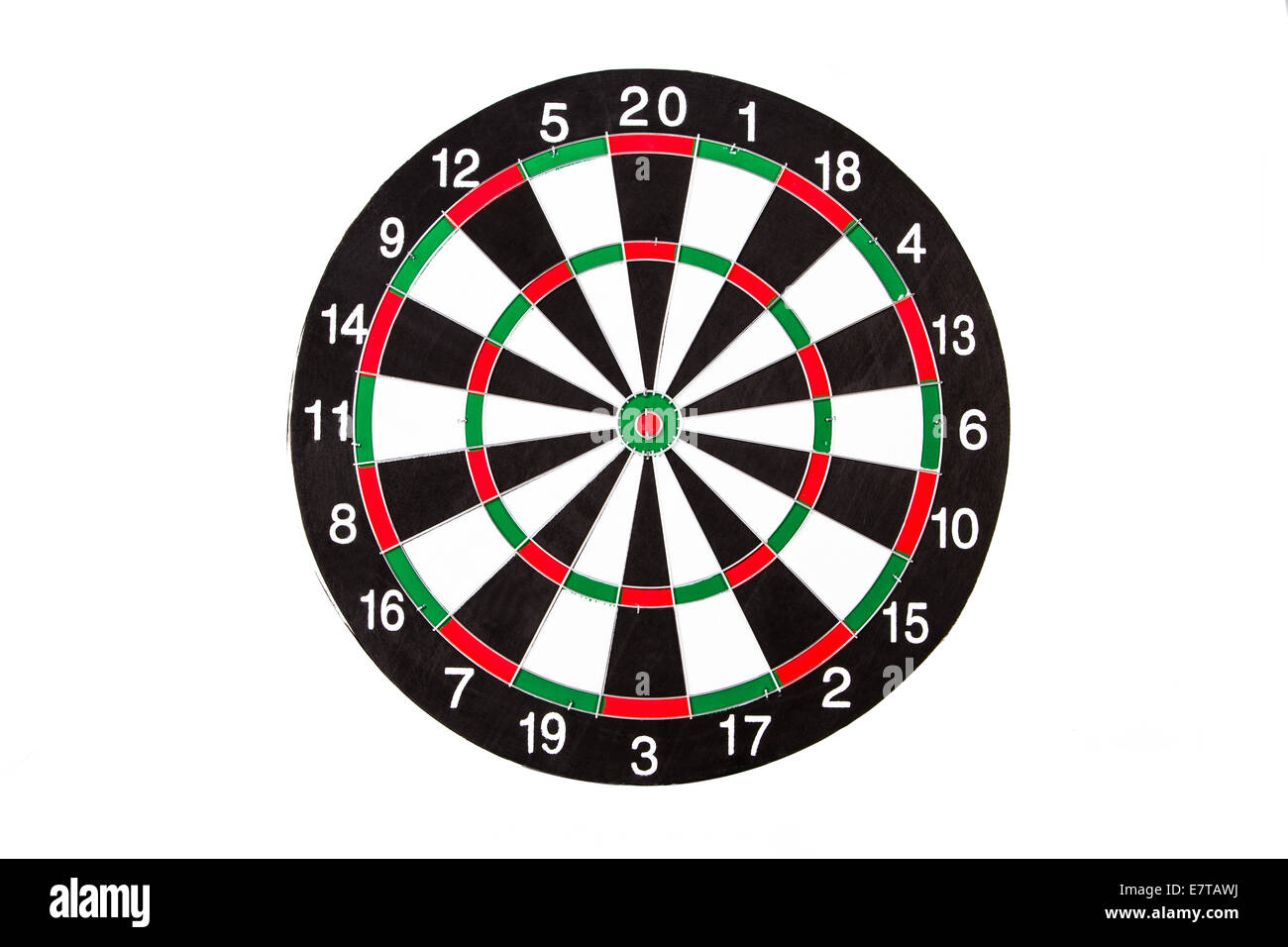 Single dart board with black and white sections, isolated on white ...
