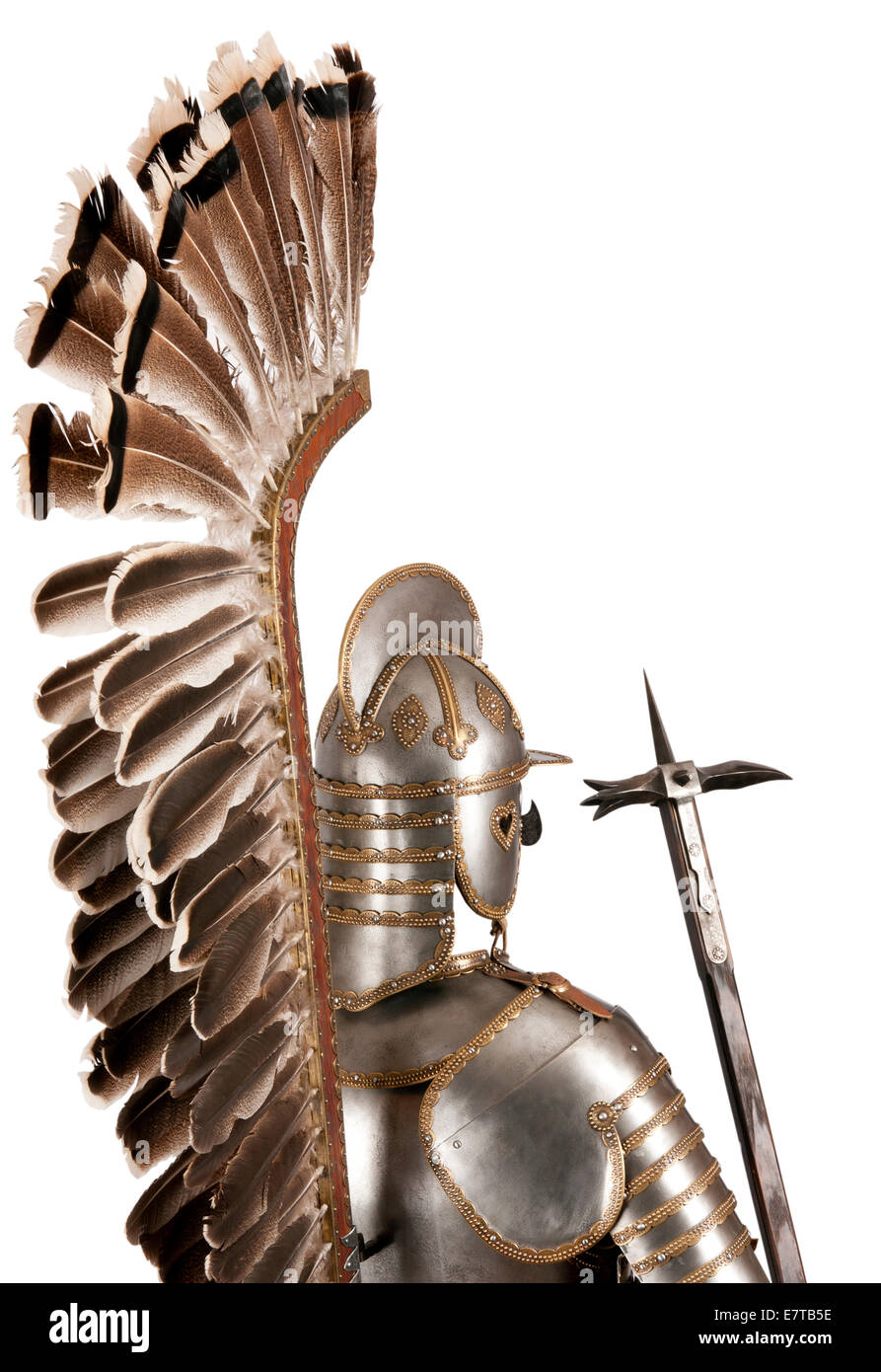 Armour of the medieval knight. Metal protection of the soldier against ...