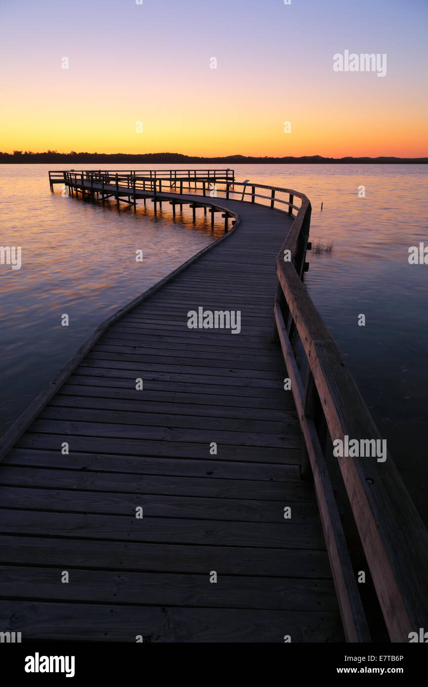 The observation deck or boardwalk over Lake Clifton. From here you can ...
