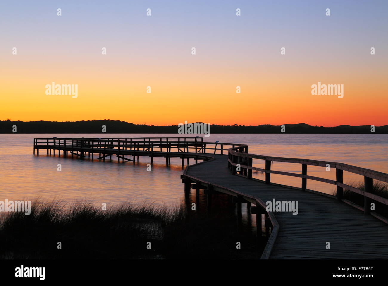 The observation deck or boardwalk over Lake Clifton. From here you can ...